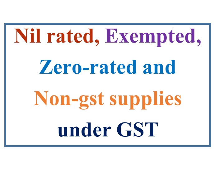 Definition Of Nil Rated Exempted Zero Rated And Non GST Supply Under Definition Of Nil Rated Exempted Zero Rated And Non GST Supply Under